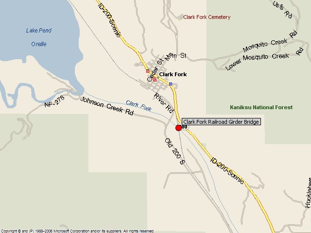 HistoricBridges.org - Clark Fork Railroad Girder Bridge Map