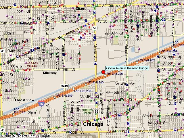 HistoricBridges.org - Cicero Avenue Railroad Bridge Map