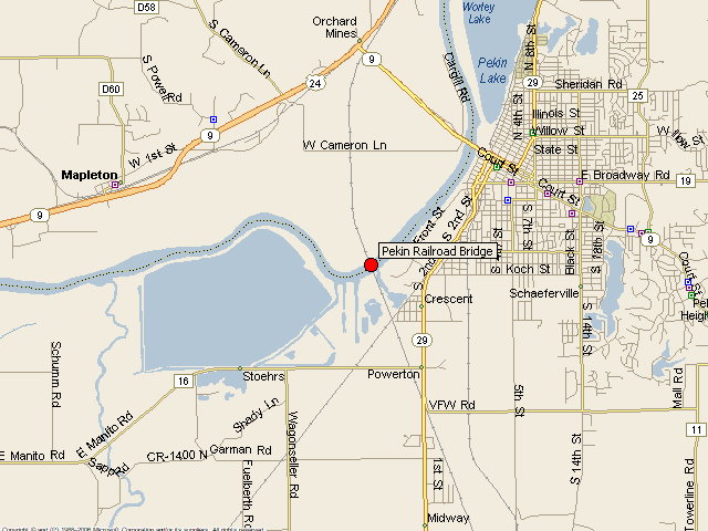 HistoricBridges.org - Pekin Railroad Bridge Map