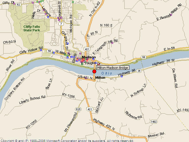 HistoricBridges.org - Milton-Madison Bridge Map
