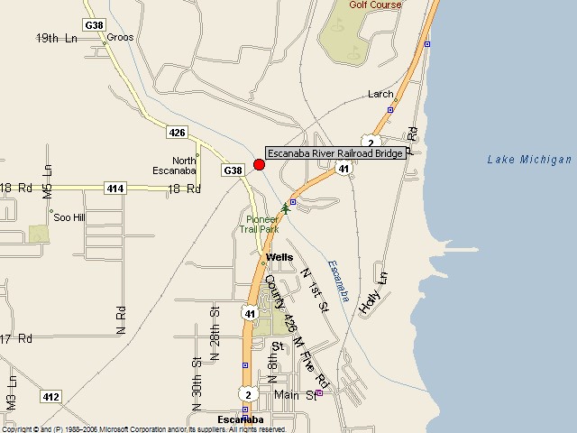 HistoricBridges.org - Escanaba River Railroad Bridge Map