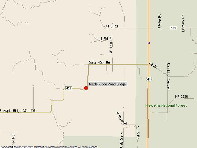HistoricBridges.org - Maple Ridge Road Bridge Map
