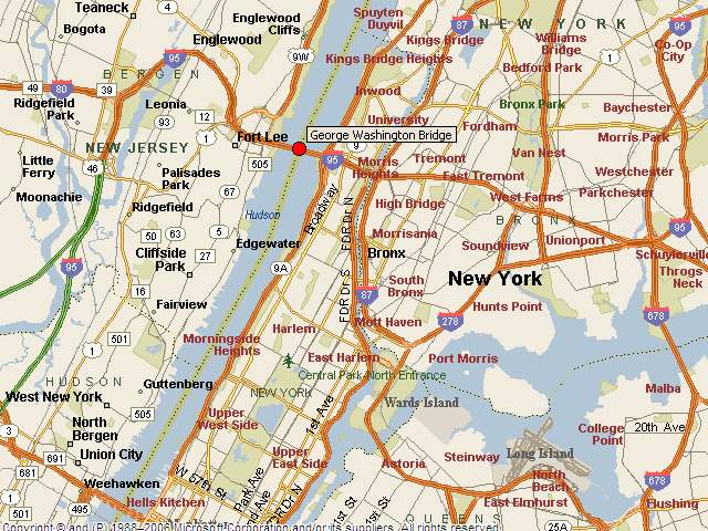 HistoricBridges.org - George Washington Bridge Map