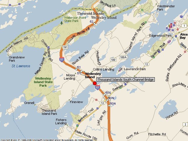 HistoricBridges.org - Thousand Islands Bridge Map