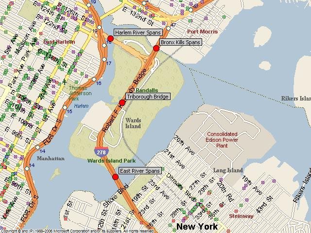 HistoricBridges.org - Triborough Bridge Map