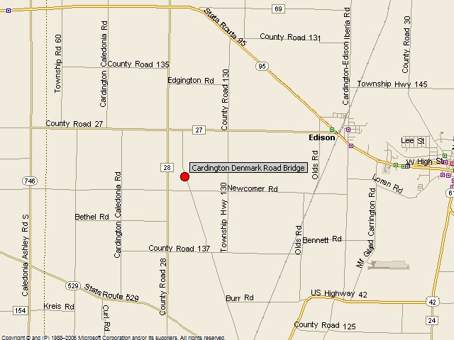 HistoricBridges.org - Cardington Denmark Road Bridge Map