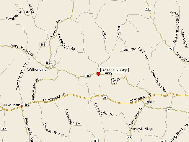 HistoricBridges.org - OH-715 Walhonding River Bridge Map