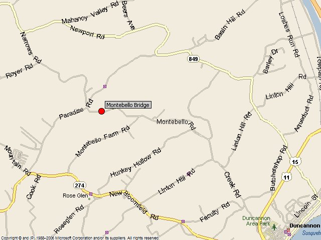 HistoricBridges.org - Montebello Road Bridge Map