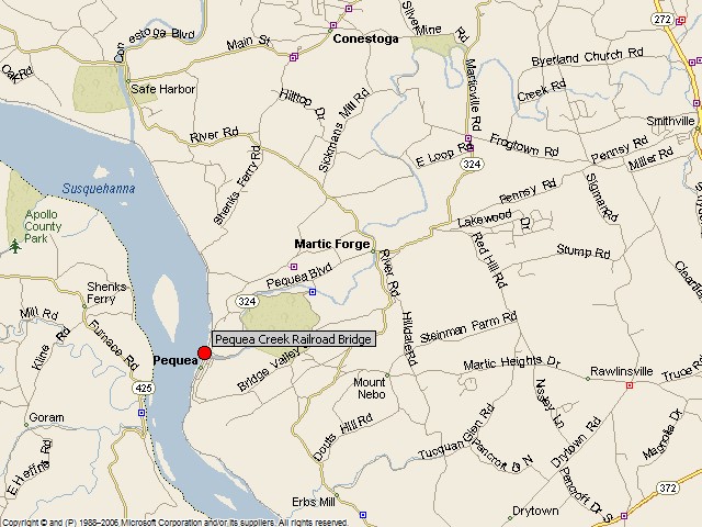 HistoricBridges.org - Pequea Creek Railroad Bridge Map