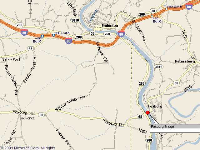 HistoricBridges.org - Foxburg Bridge Map
