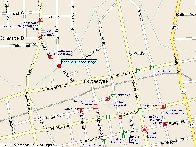 HistoricBridges.org - Old Wells Street Bridge Map