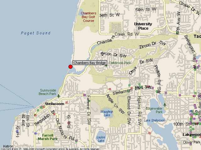 HistoricBridges.org - Chambers Bay Railroad Bridge Map